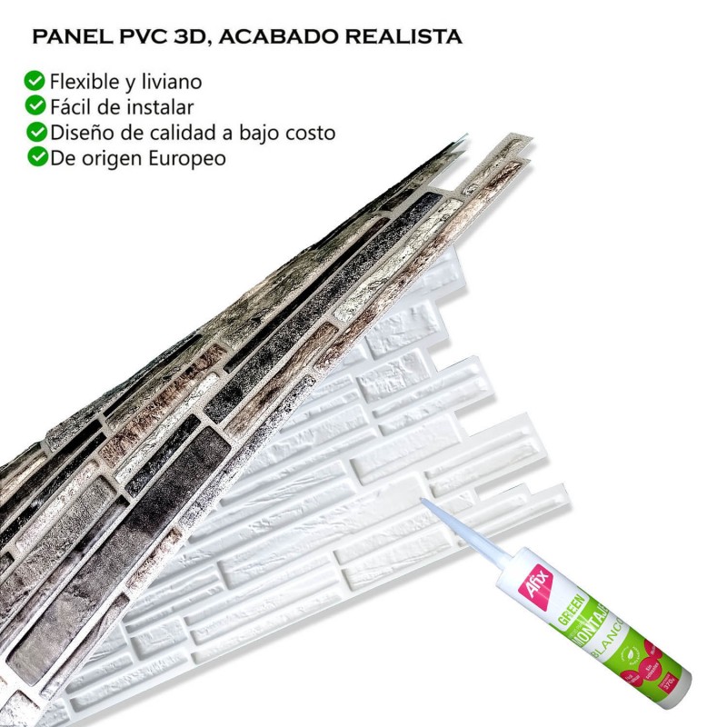 PANELES PVC 3D REALISTAS : Panel PVC 3D, Realista. PLASTUSHKA GRIS (98 ...