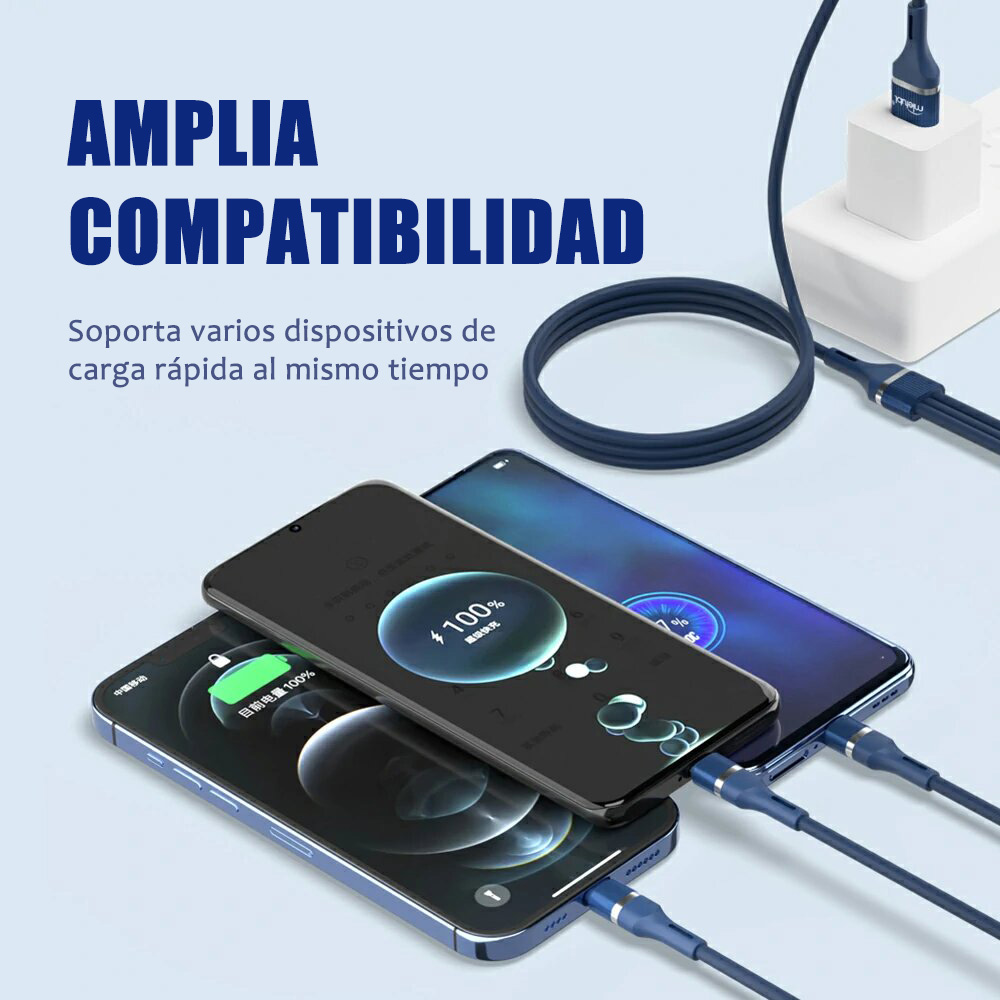 Cable de carga y datos MIETUBL Usb 3 En 1 Tipo-c / Micro Usb /Apple Lightning