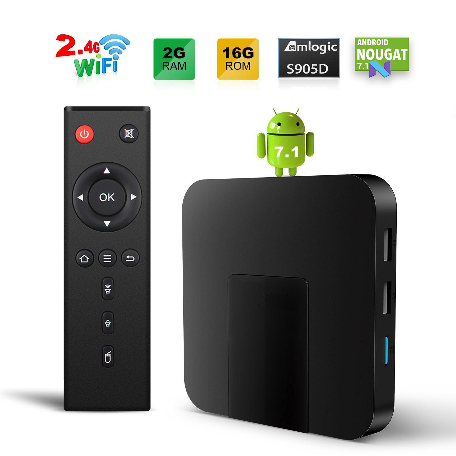 Smart Tv Box TX3 mini 4k, Amlogic S905D, Android 7.1, 2GB/ 16GB, WIFI 2 ...