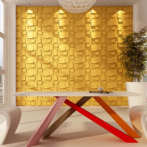 Paneles 3D PVC "CUBISTA DORADO" / m²