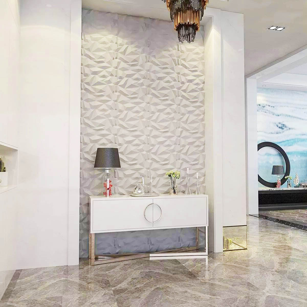 Paneles 3D PVC "CRISTAL BLANCO" / m²